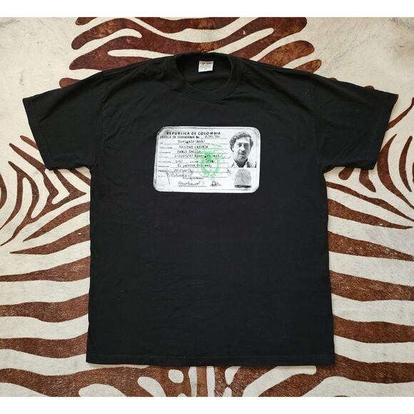 Cool | Shirts | Vintage Pablo Escobar Mugshot Id Card Double Sided ...